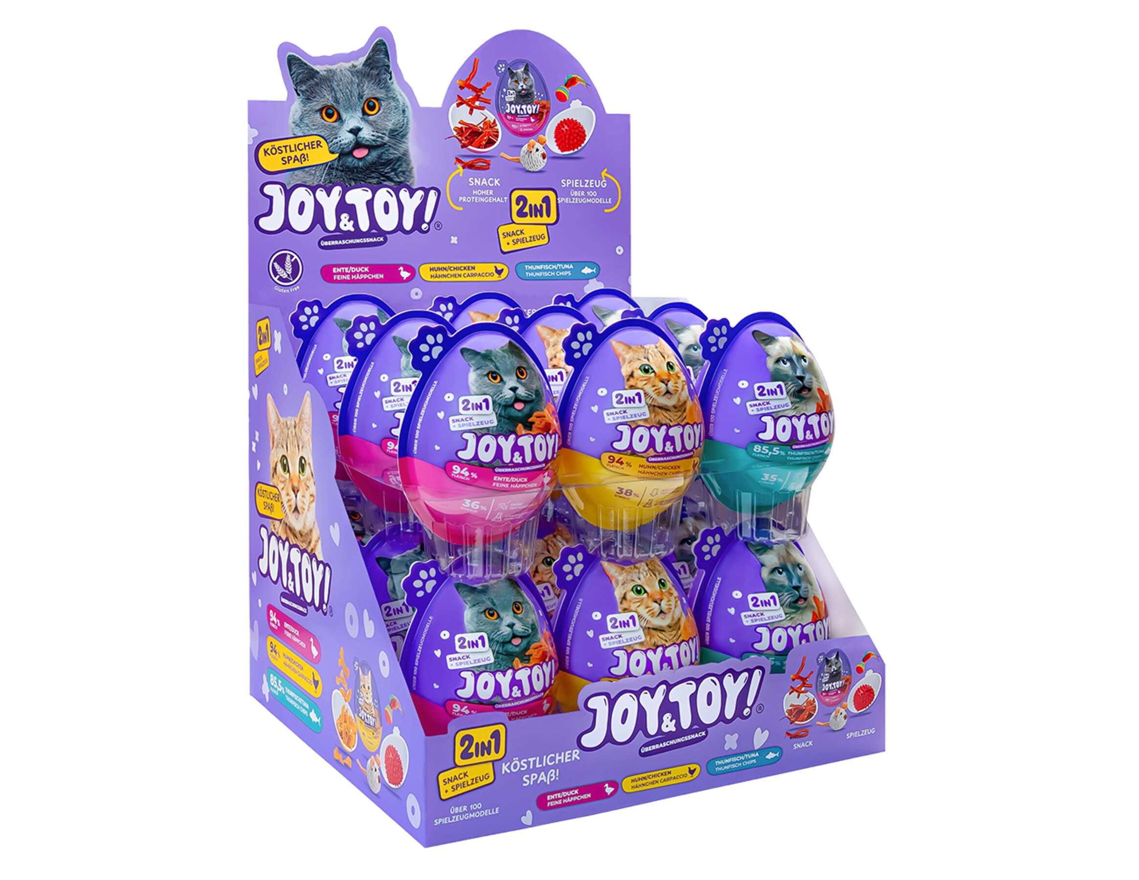 Joy & Toy surprise - Food - CatJoy&Toy Cat Be/ DE Display 18pcs - Vadigran