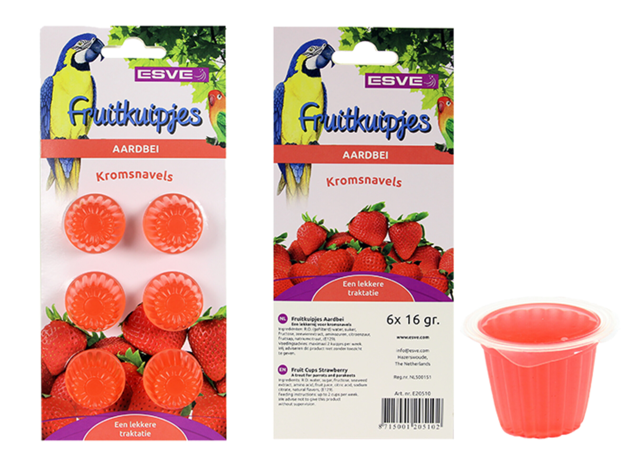 Snack ESVE oiseau - Snacks - OiseauxESVE Coupes de fruit Fraise 16g (6 ...