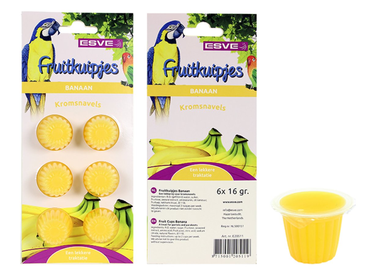 Snack ESVE bird - Snacks - BirdsESVE Fruit cups Banana 16g (6) - Vadigran